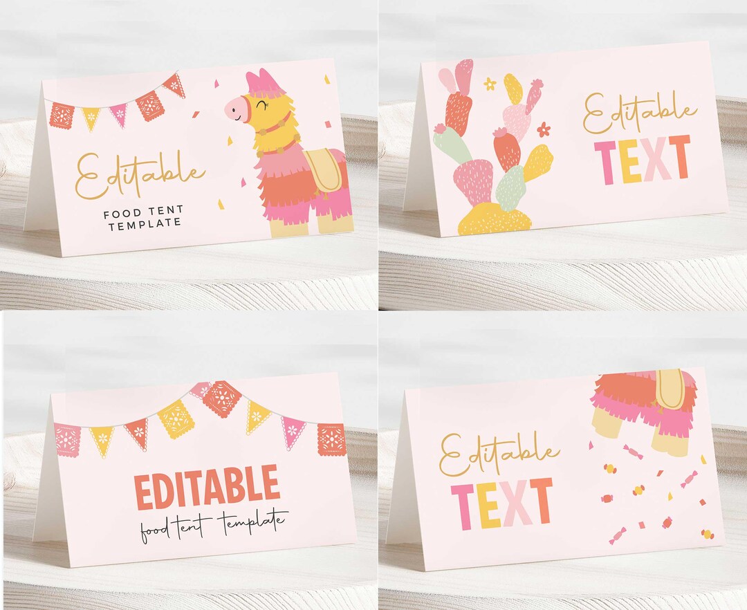 Fiesta Party Food Tents • Piñata Food Tents • Food Signs, Name Cards ...