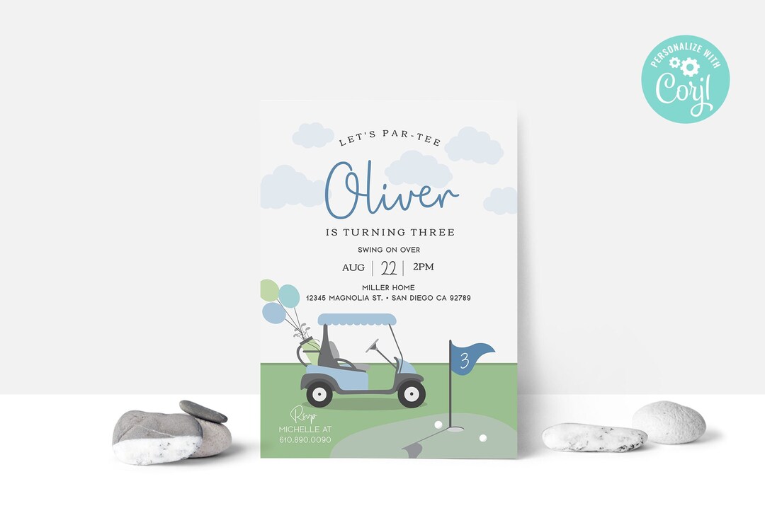 Golf Birthday Invitation | Modern Golf Par-tee Birthday Invite, Golf ...
