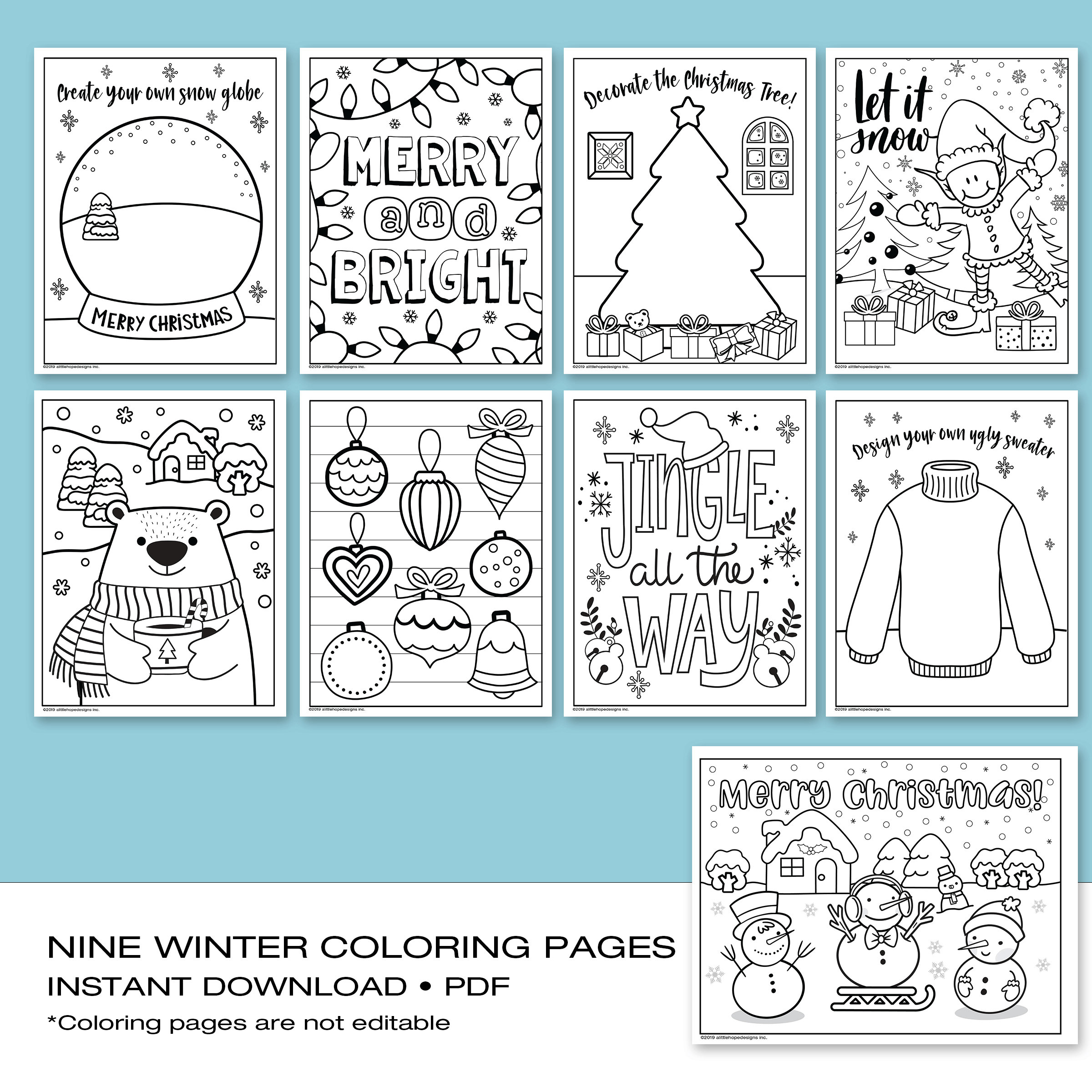 10 Ticks Christmas Calculator Coloring Pages