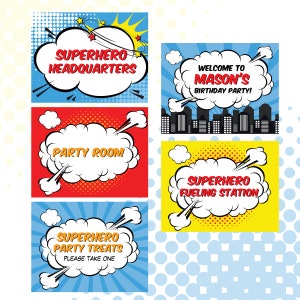 EDITABLE Superhero Party Signs • 8.5" X 11" | Superhero Welcome Sign ...