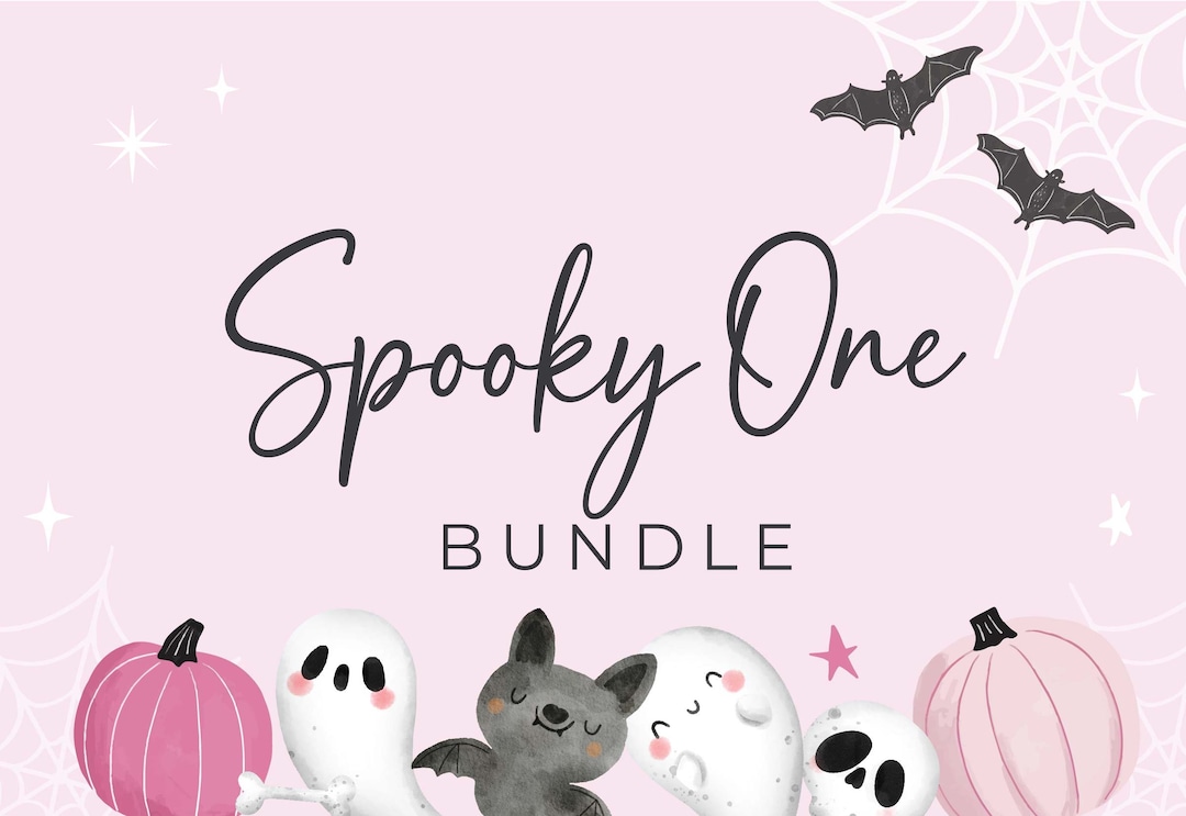 Spooky One • Pink Ghost Halloween Birthday Bundle • Spooky Birthday ...
