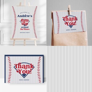 Baseball Birthday Party Welcome Poster Editable Template | Home ONE ...