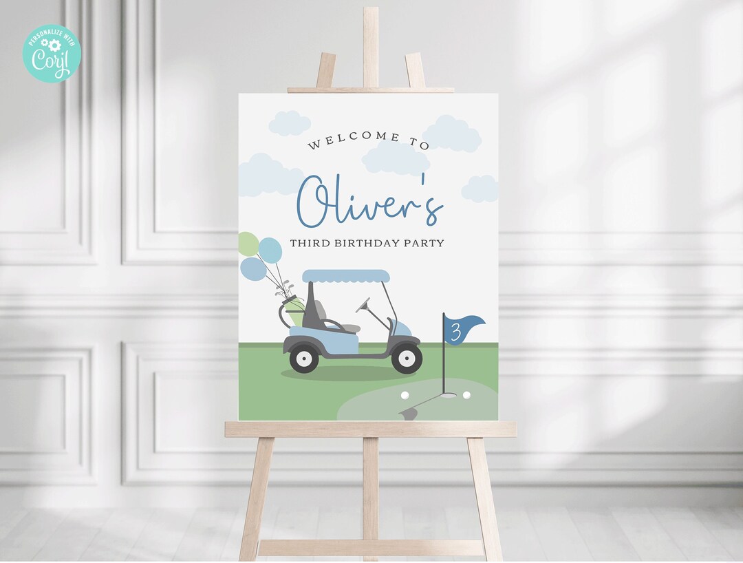 Golf Party Welcome Poster • Welcome Sign | Modern Golf Par-tee Birthday ...