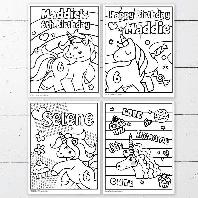 EDITABLE Unicorn Coloring Pages • 4 Designs 8.5 X 11 | Coloring Sheets ...