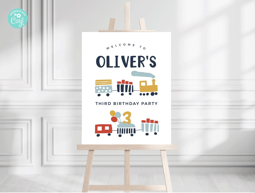 EDITABLE Train Birthday Party Welcome Poster • Welcome Sign | Train ...