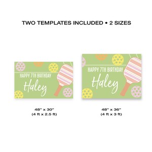 EDITABLE Pickleball Birthday Party Backdrop Banner 30" X 48" and 36" X ...
