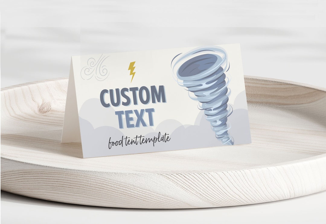 EDITABLE Tornado Birthday Food Tent • Table Tent • Two-nado Four-nado ...