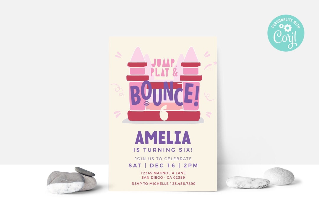 EDITABLE Bounce House Birthday Party Invitation • jumpy House Invite ...