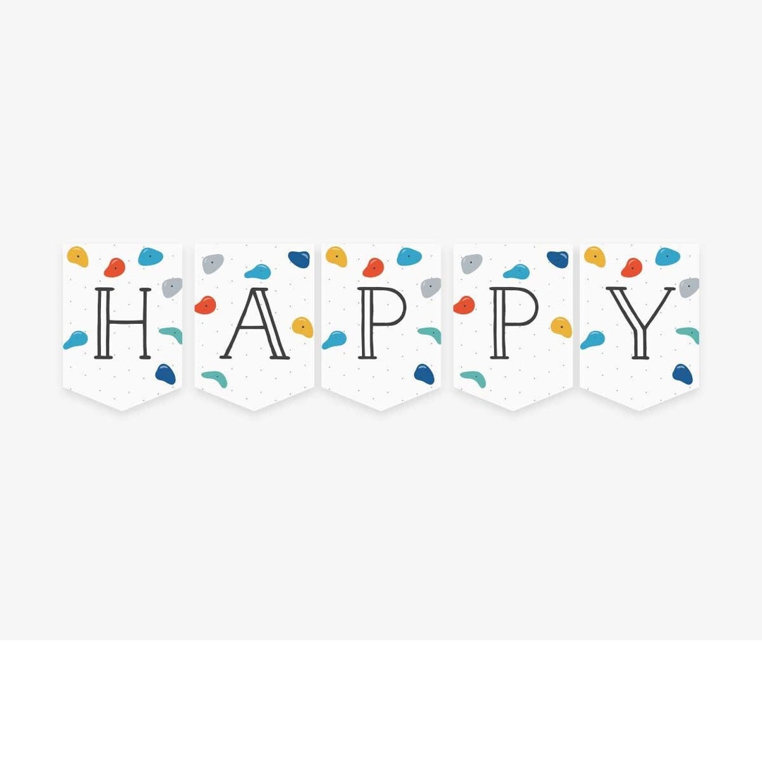 EDITABLE Rock Climbing Party Pennant Set, Banner Set, Garland, Digital ...