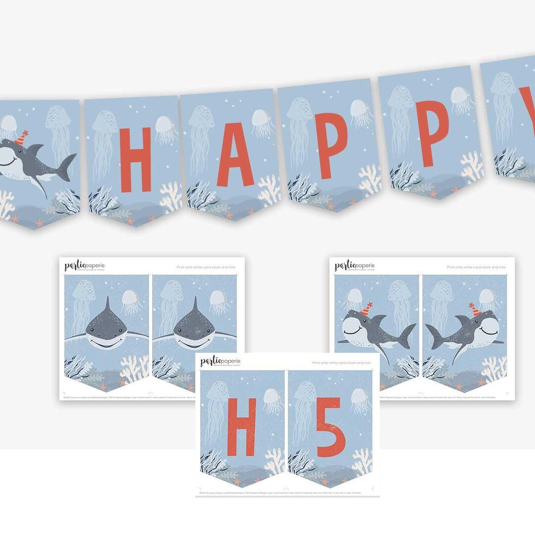 EDITABLE Shark Party Water Bottle Labels • Shark Water Bottle Label ...