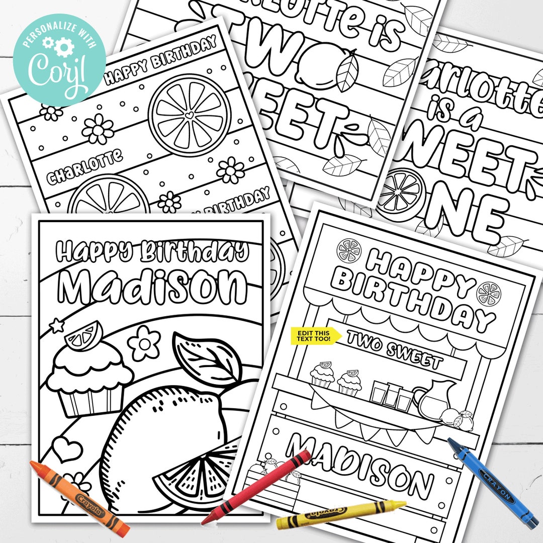 EDITABLE Lemon Coloring Pages • 3 Designs Any Age + Additional for Age ...