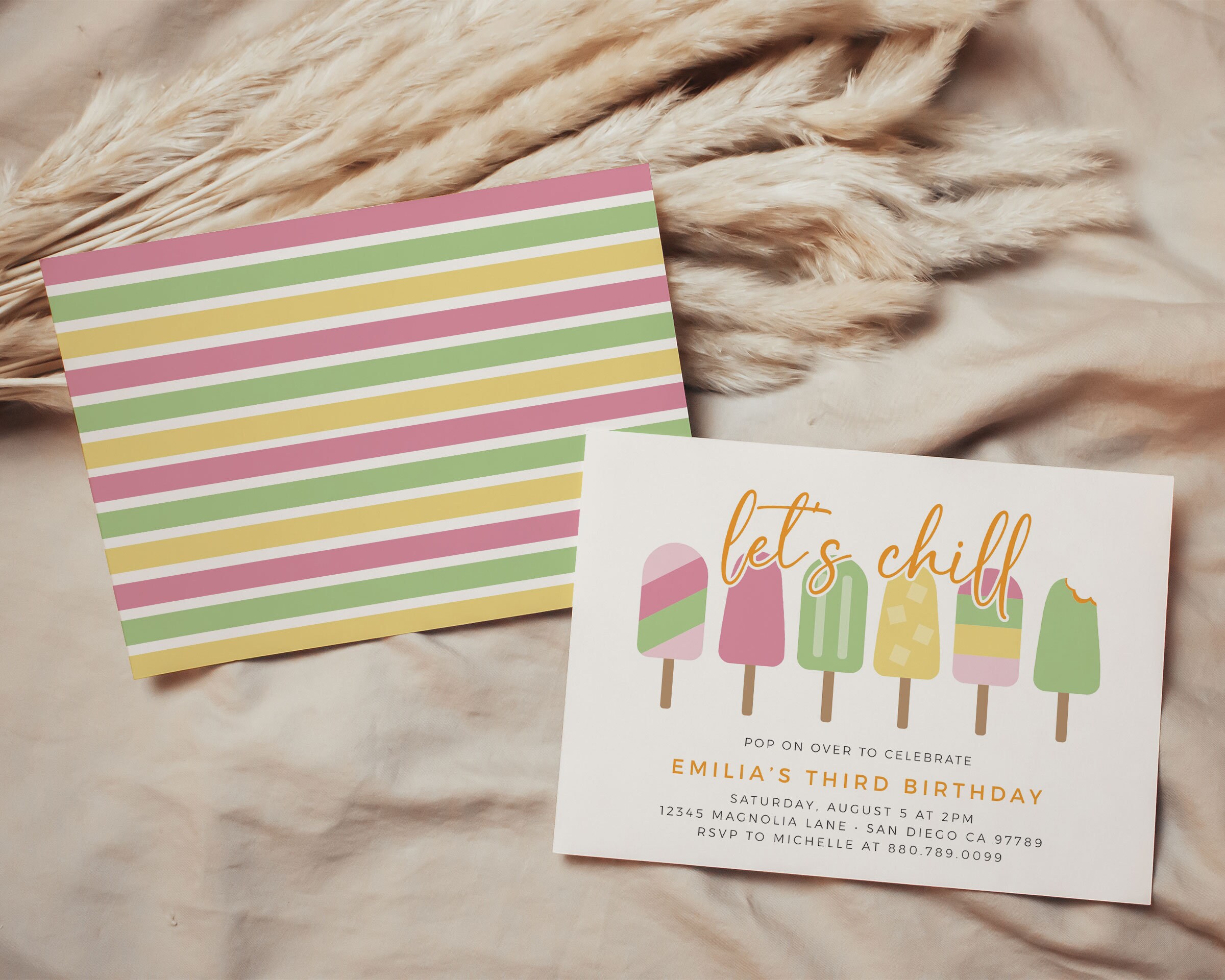 EDITABLE Popsicle Party Invitation, Popsicle Birthday, Let's Chill Pop ...