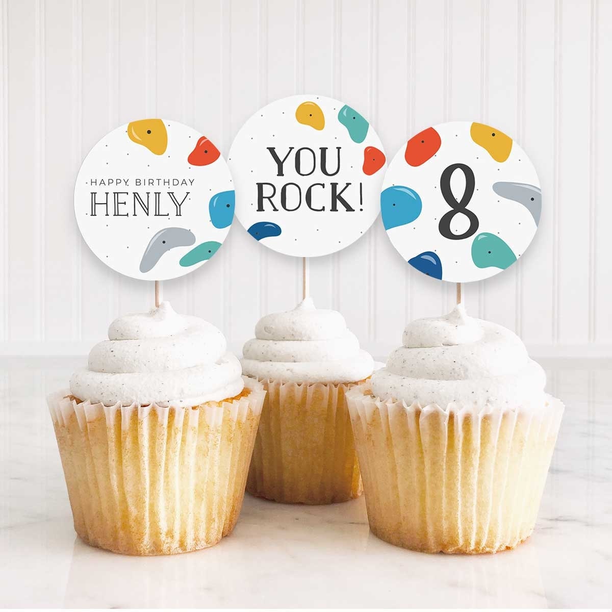 EDITABLE Rock Climbing Cupcake Toppers Circle Stickers Favor - Etsy