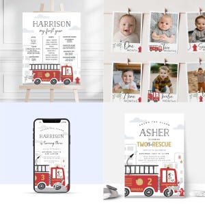 EDITABLE Fire Truck Party Water Bottle Labels • Food Label • Fireman ...