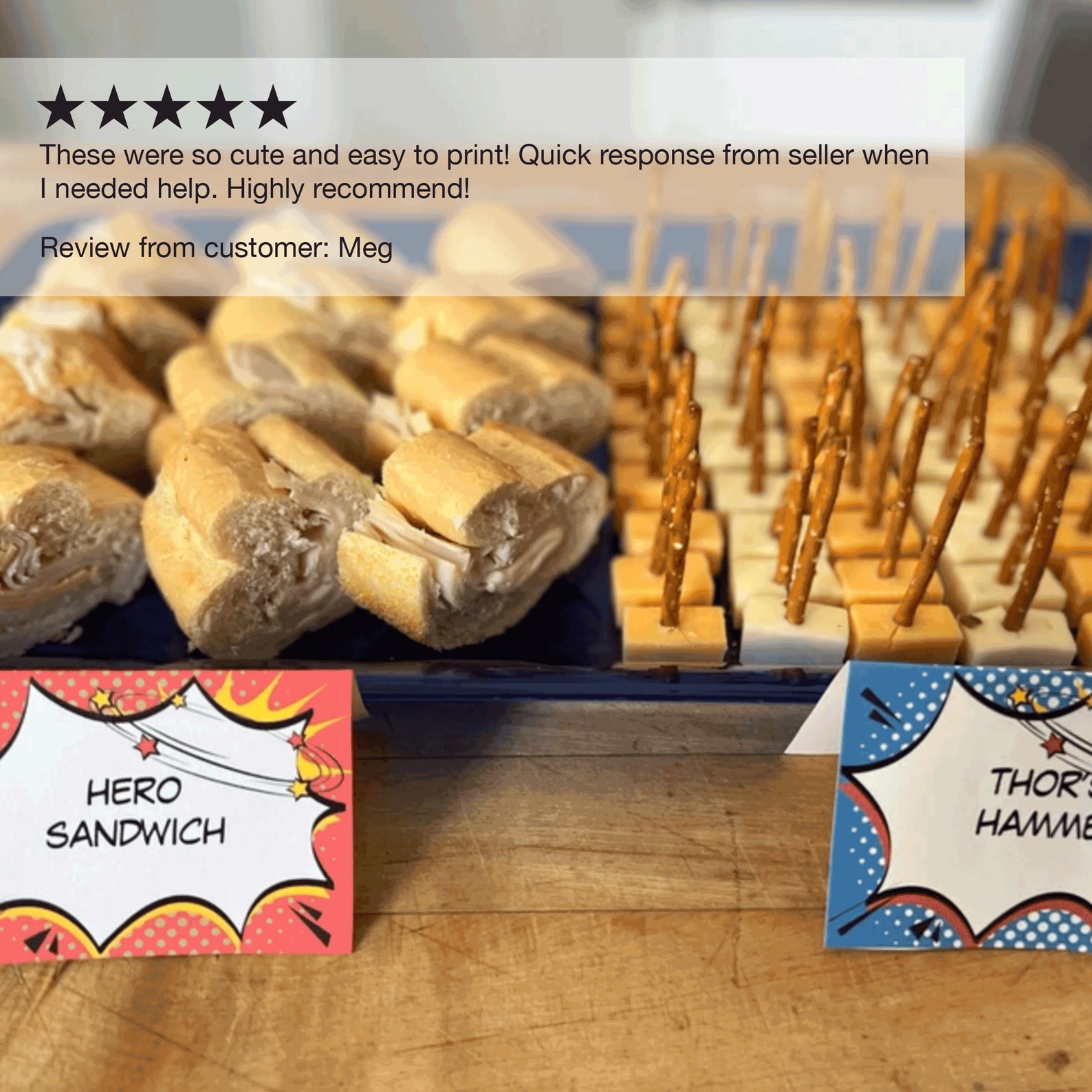 EDITABLE Printable Superhero Folding Buffet Card Food Label - Etsy Canada