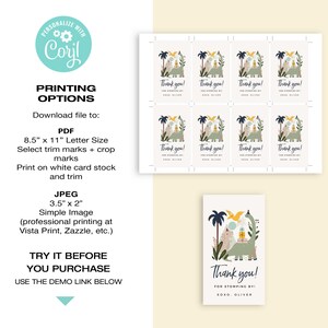 EDITABLE Dinosaur Thank You Tag • Dino Birthday Thank You • Hang Tag ...