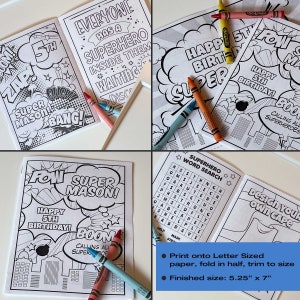 EDITABLE Superhero Mini Coloring Book • 8 Designs/4 Pages| Coloring ...