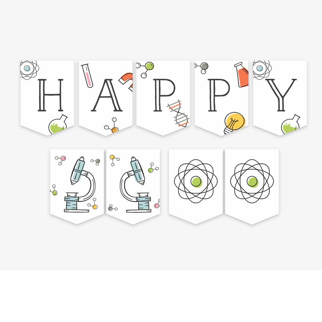 EDITABLE Science Party Pennant Set, Banner Set, Garland • Mad Science ...