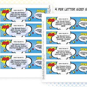 Superhero Return Address Label | Address Wrap | Superhero Birthday ...