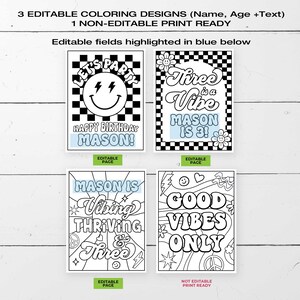 EDITABLE Cool | Vibing Thriving and Three Coloring Pages • 4 Designs 8. ...