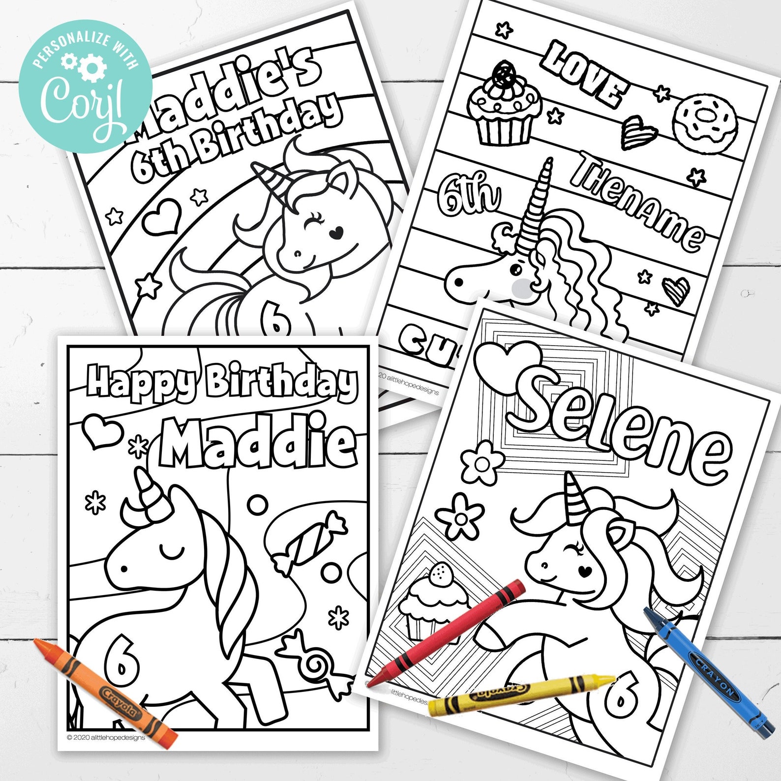 EDITABLE Unicorn Coloring Pages • 4 Designs 8.5 X 11 | Coloring Sheets ...