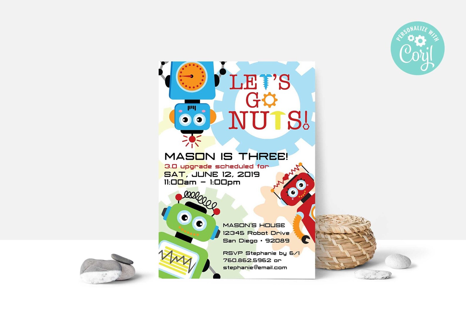 EDITABLE Robot Invitation | Robots | Robot Invite | Robot Birthday ...