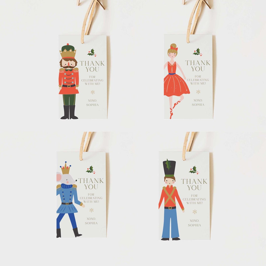 EDITABLE Nutcracker Party Thank You Tags 4 Designs Favor - Etsy