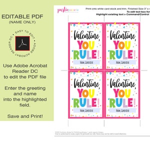 EDITABLE You Rule Valentine Card • Ruler Valentine | Classroom ...