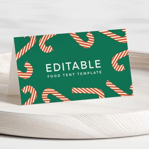 EDITABLE Christmas Party Food Tents • 5 Designs • Name Cards • Food ...