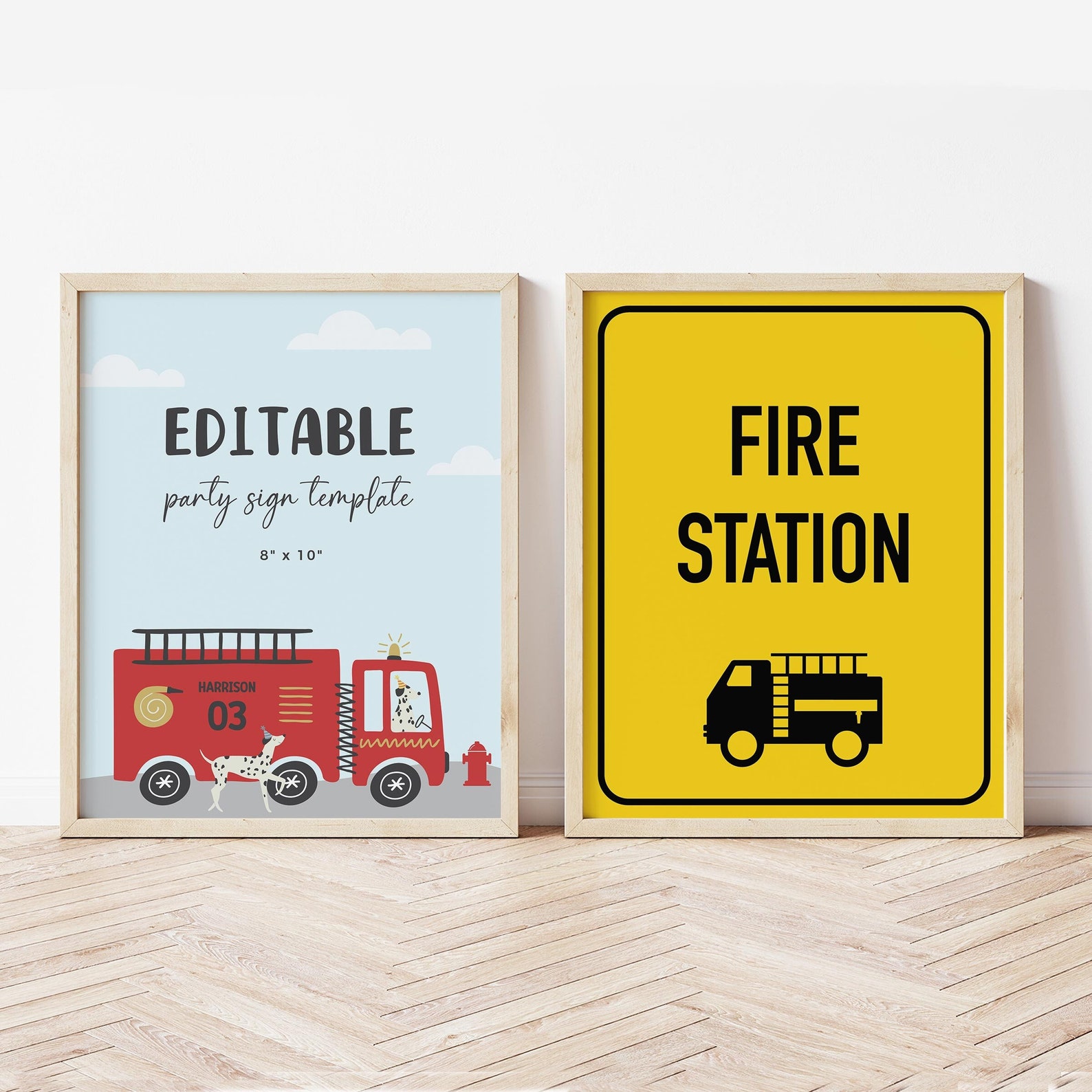 EDITABLE Fire Truck Party Sign Templates • Fireman, Firetruck, Fire ...