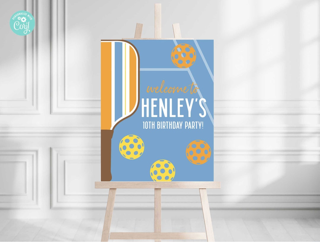 EDITABLE Pickleball Birthday Party Welcome Poster • Welcome Sign ...