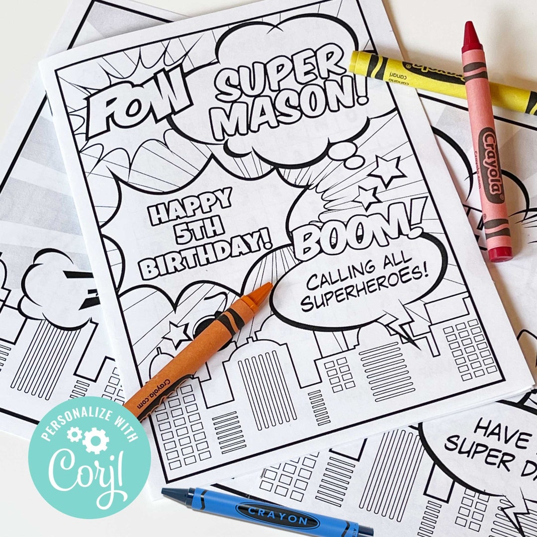 EDITABLE Superhero Mini Coloring Book • 8 Designs/4 Pages| Coloring ...