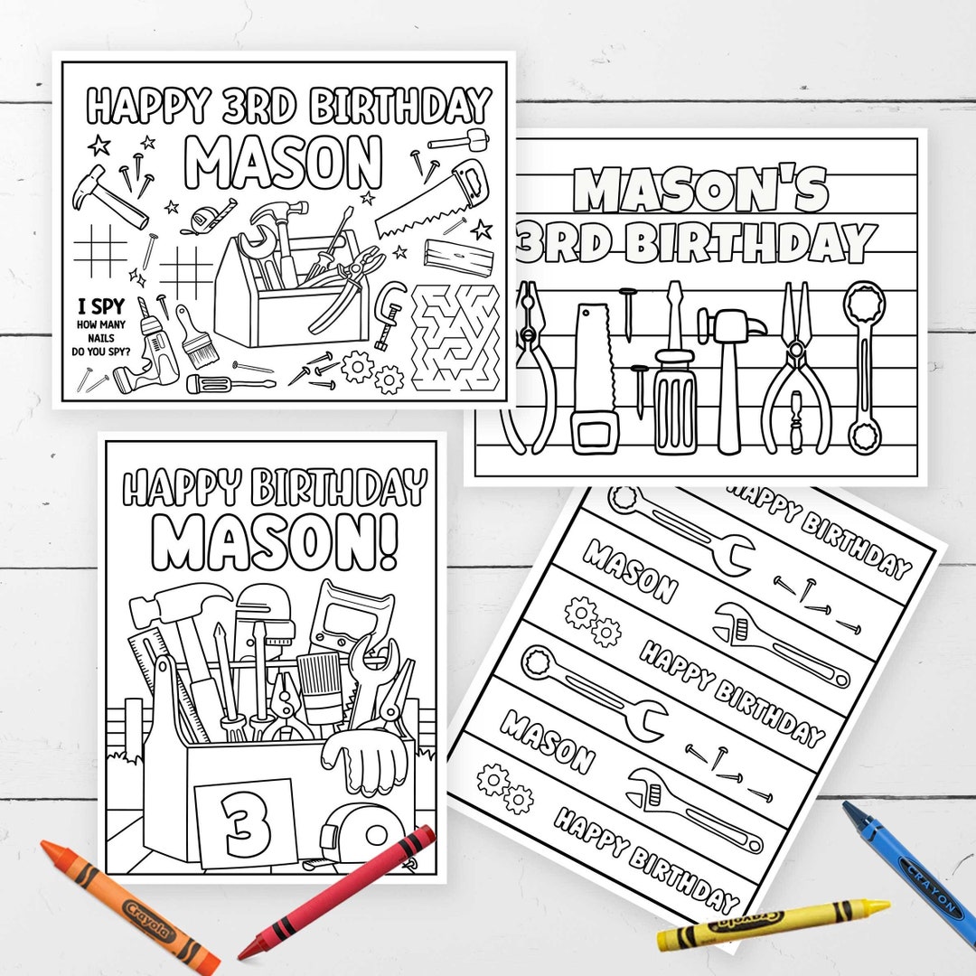 EDITABLE Builder Coloring Sheets • Handyman Coloring • Activity Sheets ...