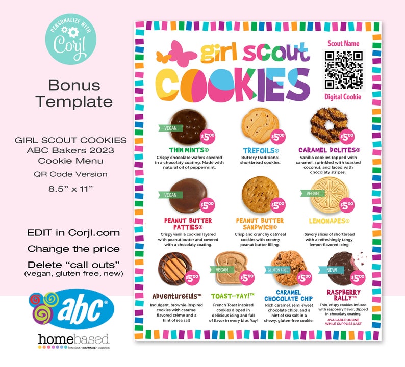 New 2023 Abc Girl Scout Cookie Menu Abc Bakers Cookie Menu Etsy