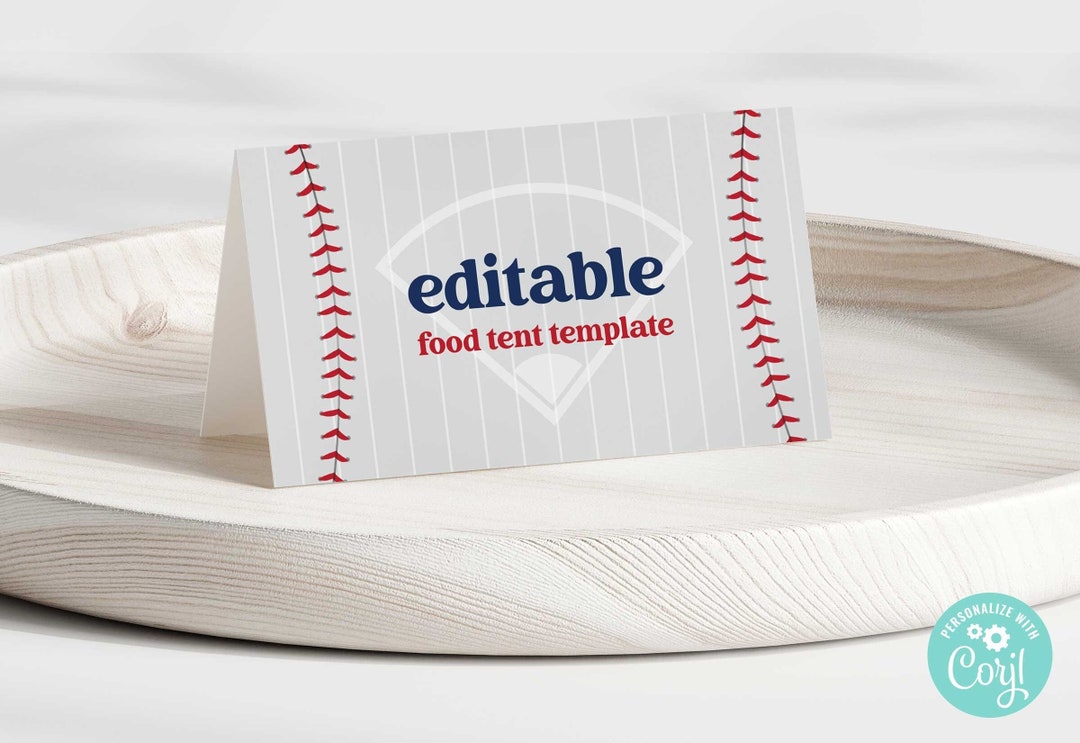 Editable Baseball Party Food Tent • Baseball Party Food Sign | Home ONE ...