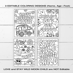 EDITABLE Groovy Girl • Groovy Coloring Pages • 4 Designs 8.5 X 11 ...