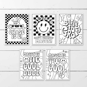 EDITABLE Cool | Cool Dude • Groovy Coloring Pages • 5 Designs 8.5 X 11 ...