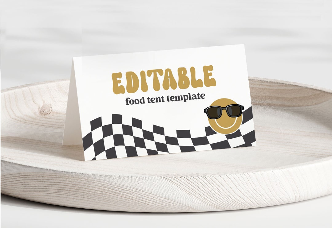 Cool Dude Food Tent Editable Template | One Cool Dude, Two Cool, Happy ...