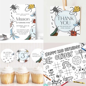 EDITABLE Insect Bug Birthday Party BUNDLE | 14 EDITABLE Digital ...