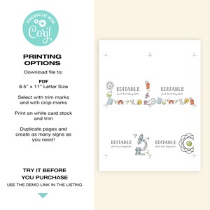EDITABLE Science Party Food Tents • Science Themed Table Tents • Food ...