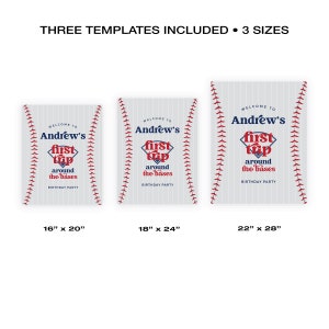 Baseball Birthday Party Welcome Poster Editable Template | Home ONE ...