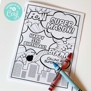 EDITABLE Superhero Mini Coloring Book • 8 Designs/4 Pages| Coloring ...