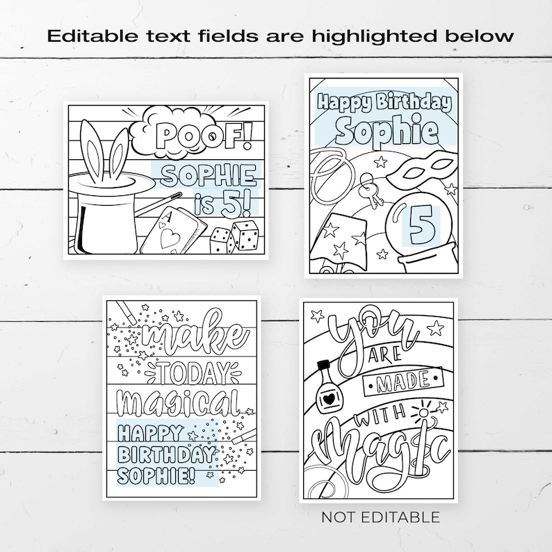 EDITABLE Magic Party Coloring Pages • Magic Show Coloring Sheets ...