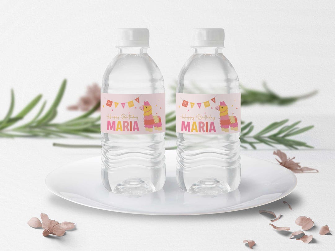 Fiesta • Piñata Birthday Party Water Bottle Label • Modern Fiesta ...