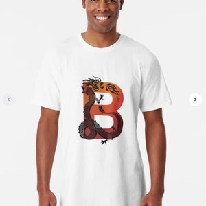 Initial Letter B , Dragon Letter, Tattoo Letter. Digital Printable File ...