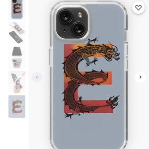 Initial Letter E , Dragon Letter, Tattoo Letter. Digital Printable File ...