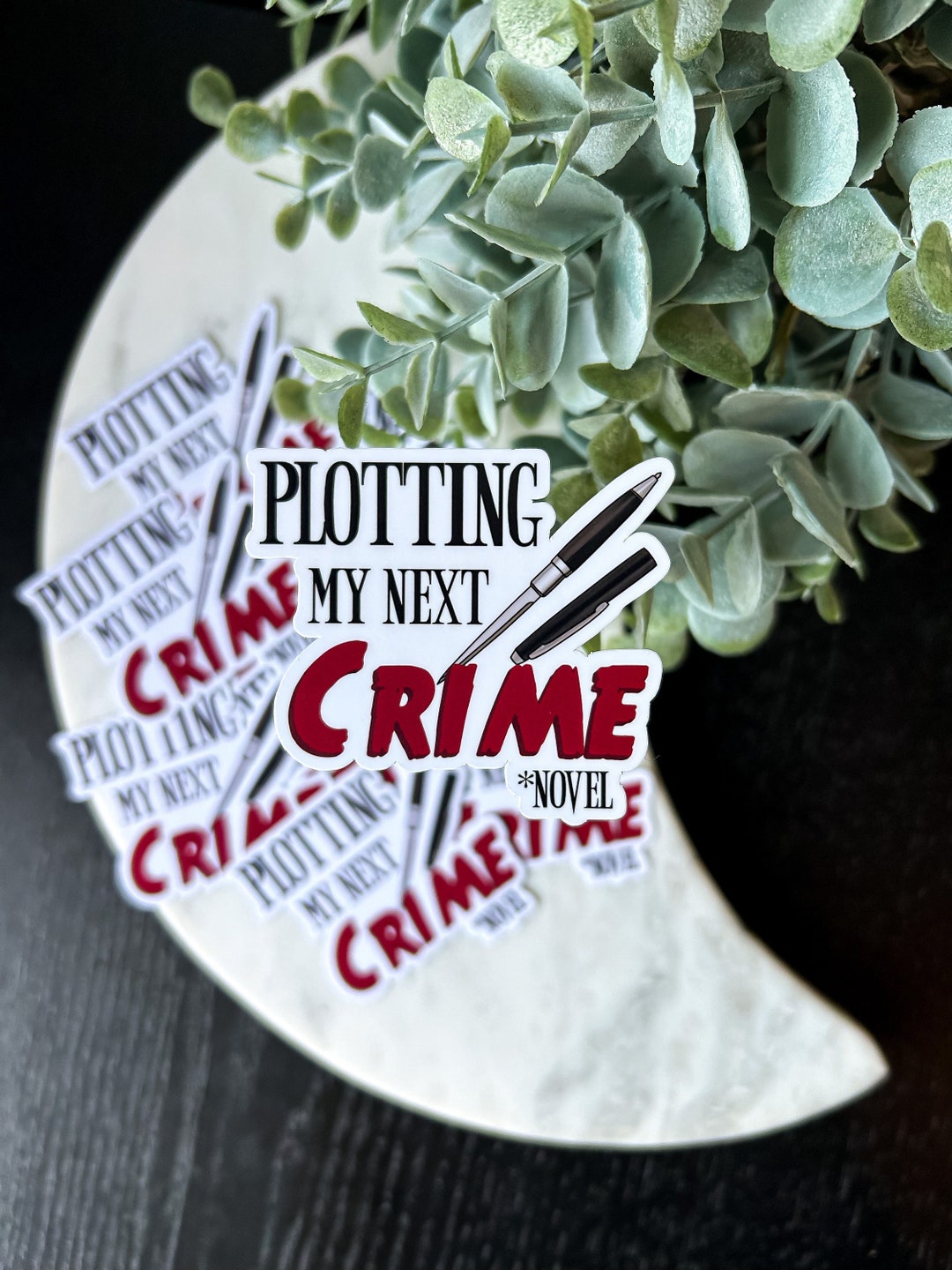 Plotting My Next Crime Novel Sticker | Writer Sticker | Murder Mystery ...
