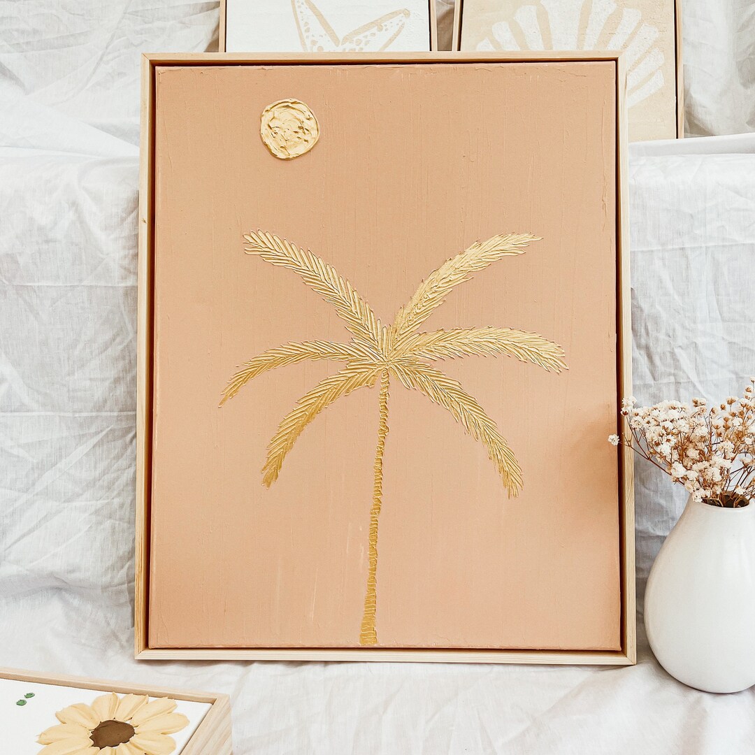 Gold Textured Palm Tree - Etsy