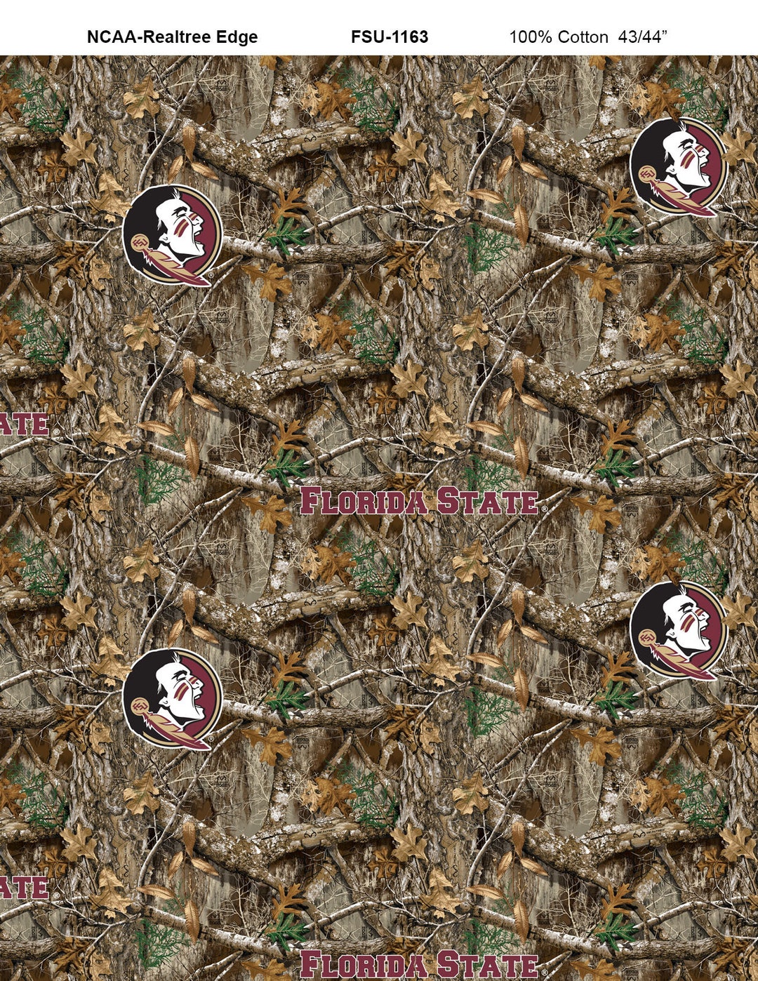 Florida State University Cotton Fabric by Sykel-fsu Seminoles Realtree ...