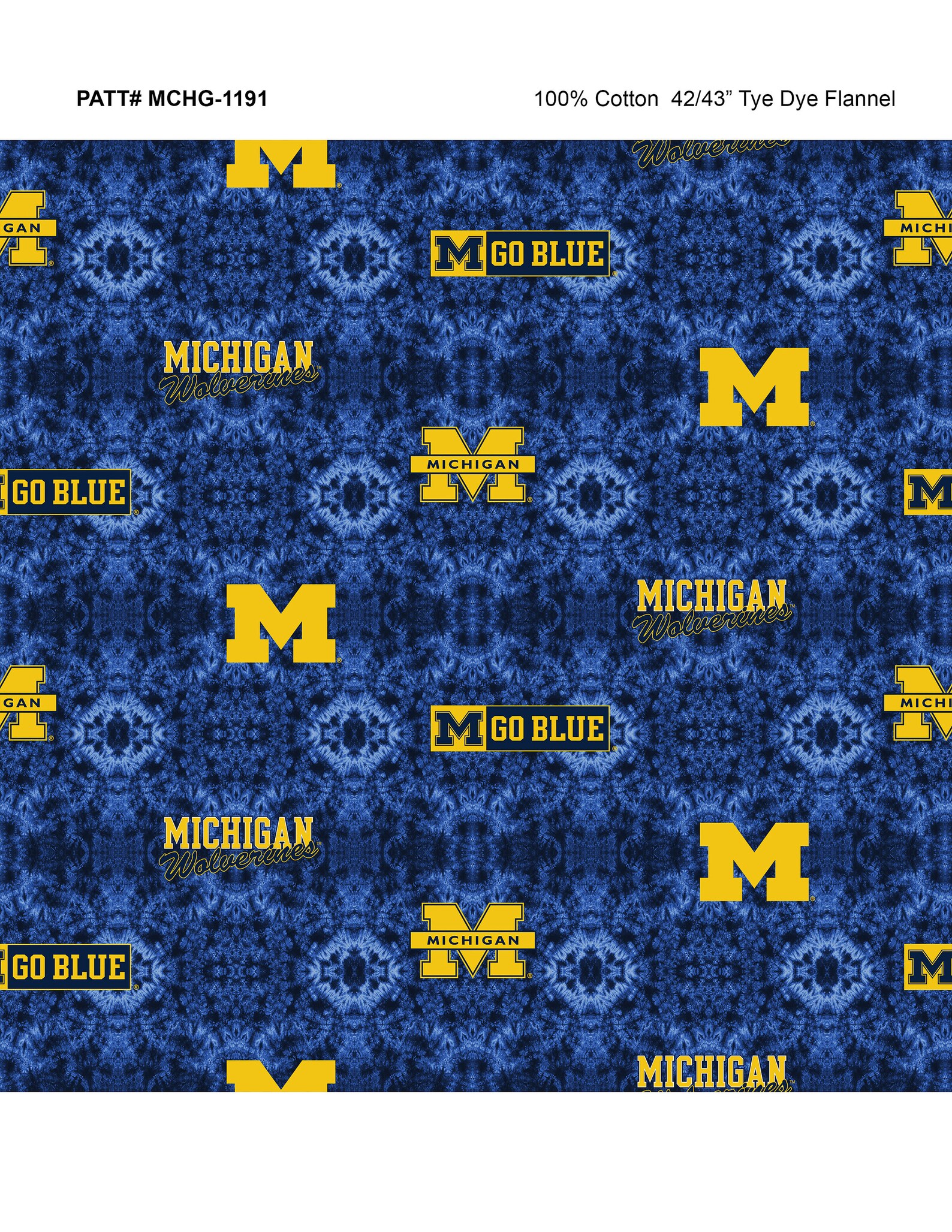 University of Michigan Cotton Flannel Fabric by Sykel-michigan - Etsy